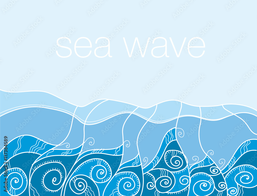 sea pattern. ocean water vector illustration. blu surface motif Stock ...