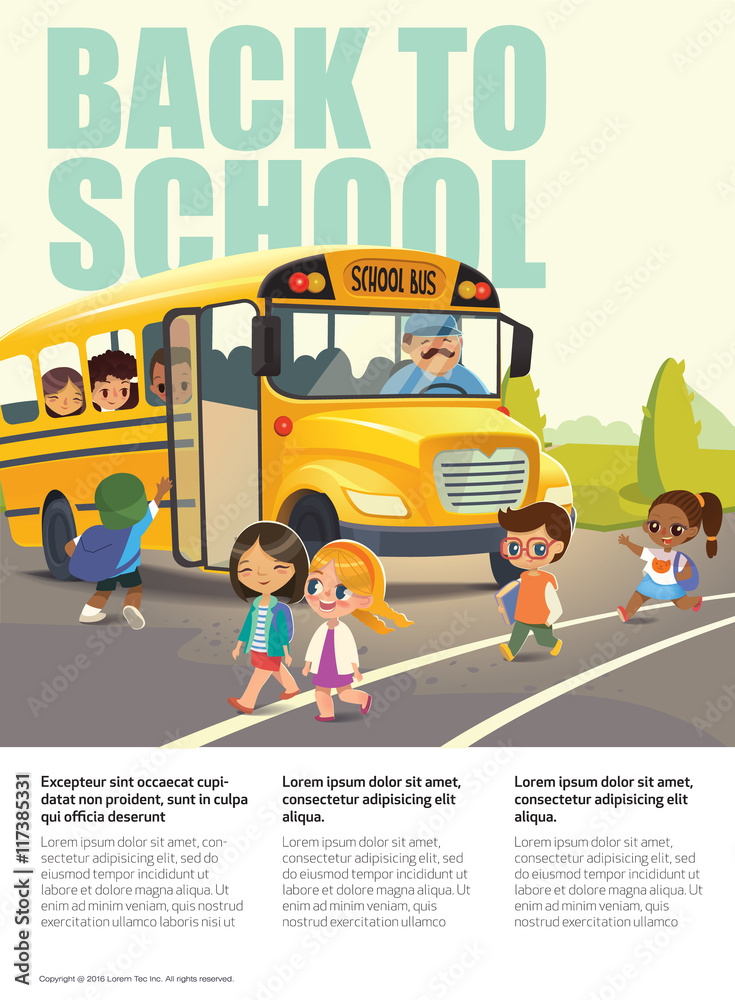 Back To School Safety flayer. Vector illustration. Stock Vector | Adobe ...