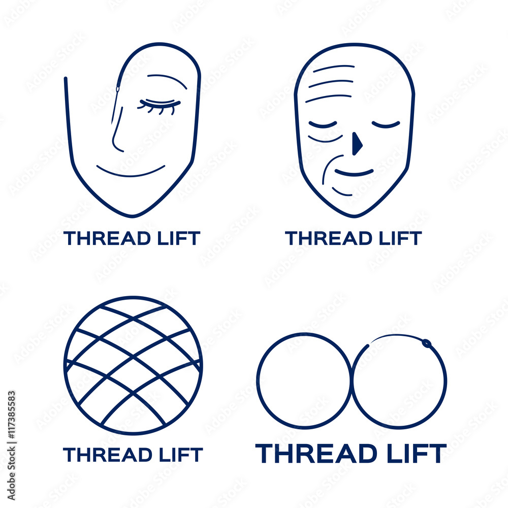 thread lifting logo , skin , icon , vector Stock Vector | Adobe Stock