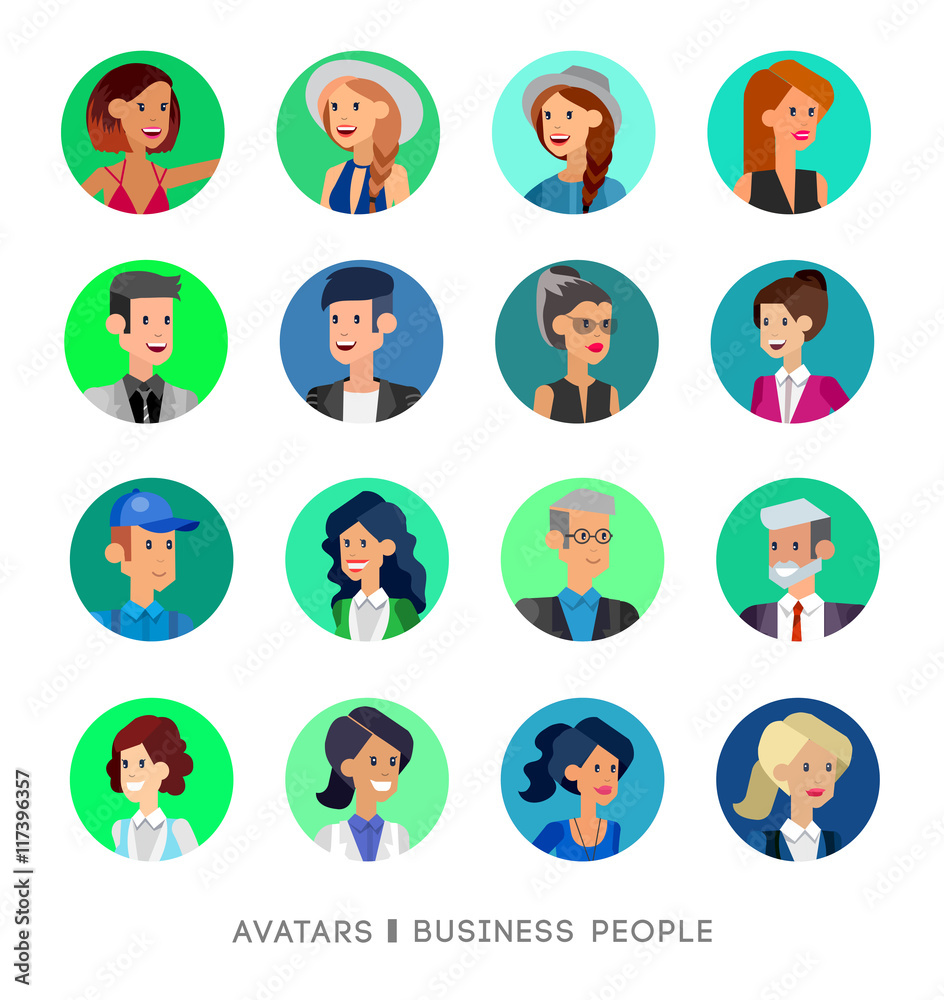 Cute cartoon human avatars set Stock Vector | Adobe Stock