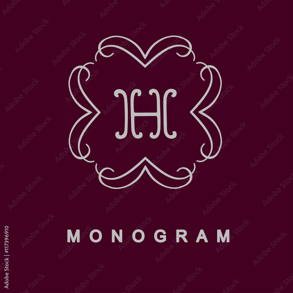 Set of monogram logo template Stock Vector | Adobe Stock