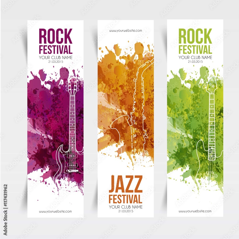 Music festival banners Stock Vector | Adobe Stock