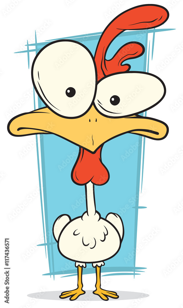 Cartoon crazy chicken with big eyes Stock Vector | Adobe Stock