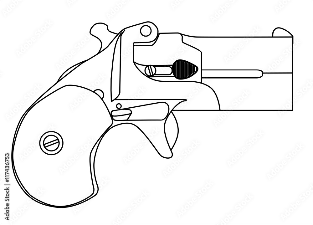 Small Derringer Pistol Stock Vector | Adobe Stock