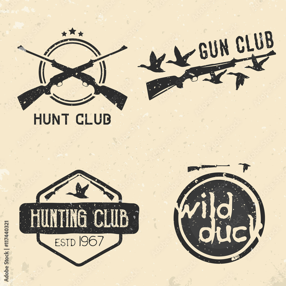 Set of hunting logos Stock Vector | Adobe Stock