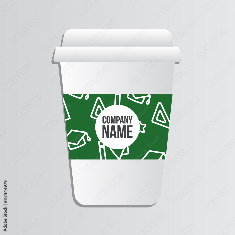 Coffee Cup with back to school pattern. Back to school branding Stock ...