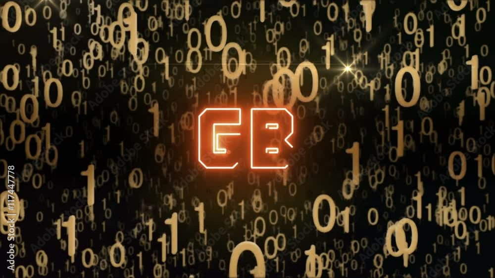 Seamless looping animation with the word GB composed into falling ...