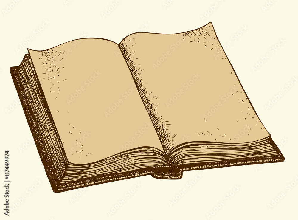 Vector sketch. Open book Stock Vector | Adobe Stock