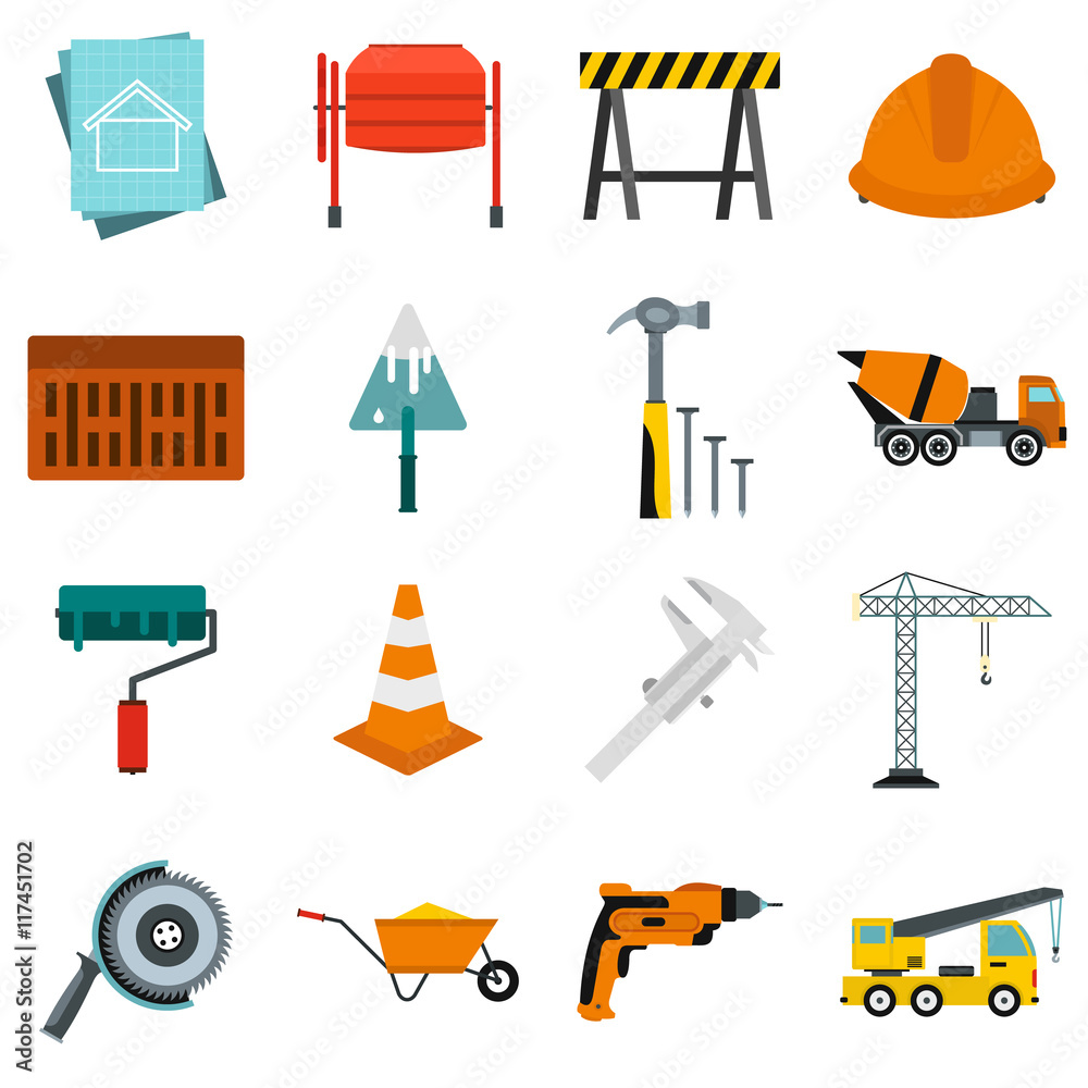 Flat architecture icons set. Universal architecture icons to use for ...