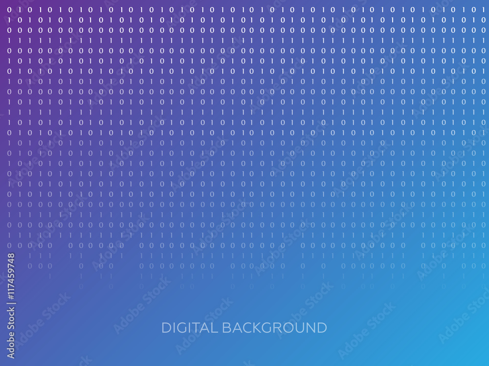 Binary code black and white background with digits on screen Stock ...