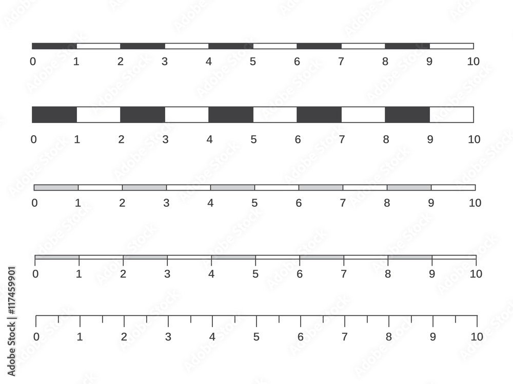 Vector map scales graphics for measuring distances Stock Vector | Adobe ...