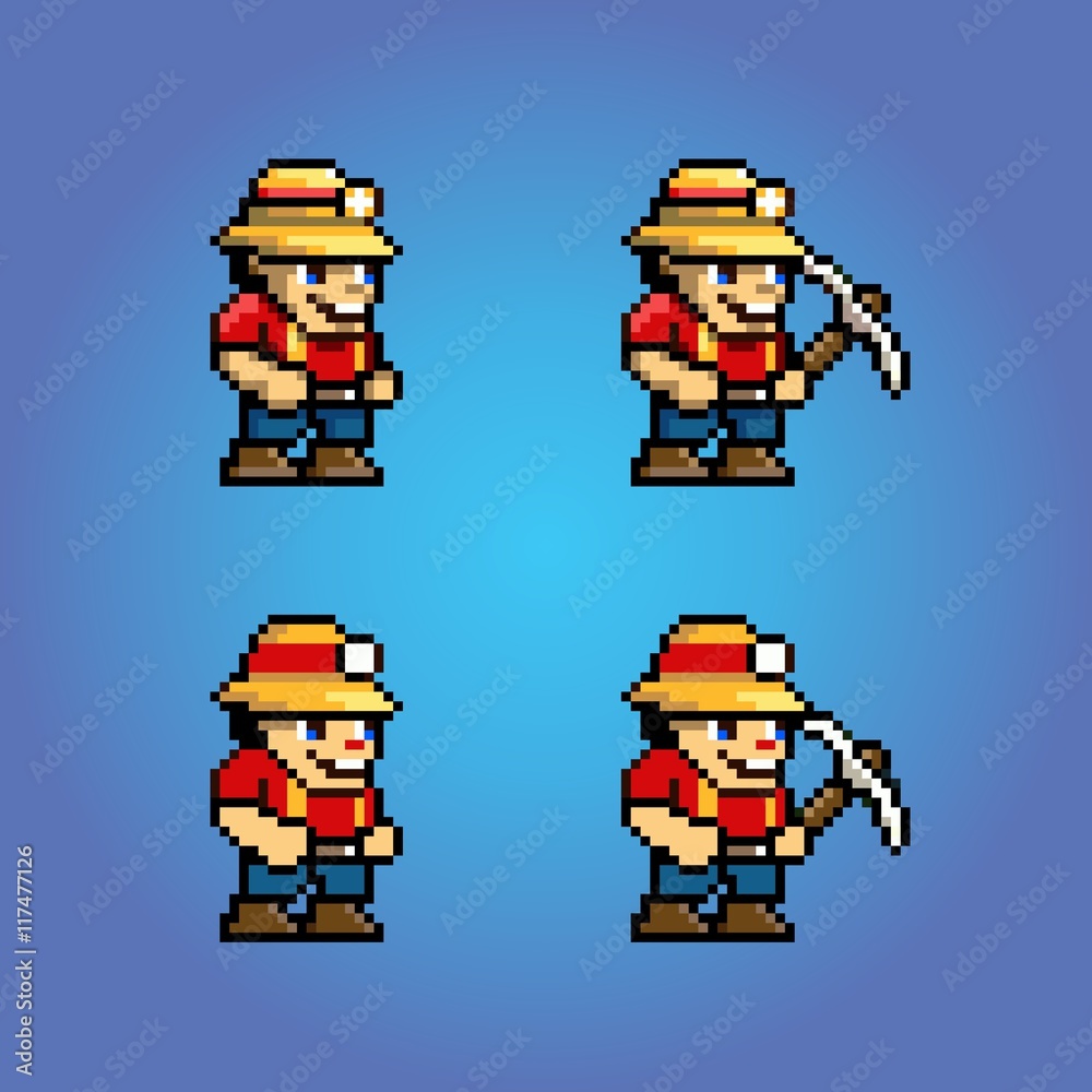 funny adventure game pixel art character Stock Vector | Adobe Stock
