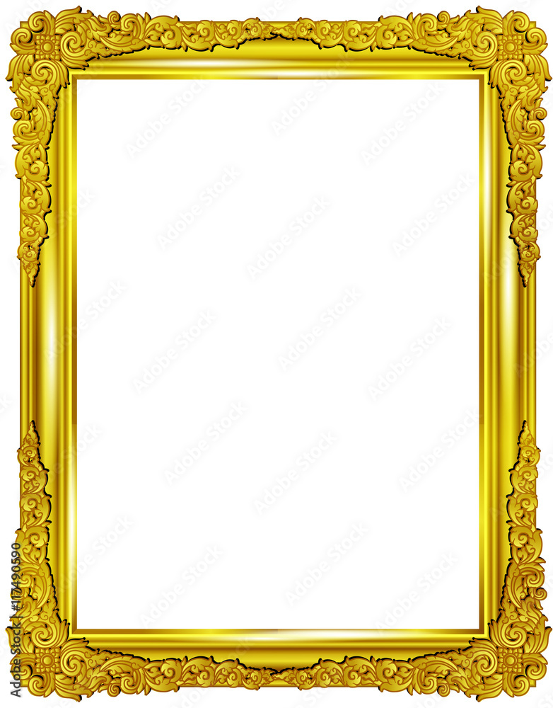 Vintage frame retro decoration corner template design.Gold photo frame ...