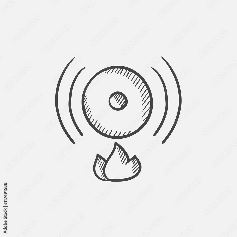Fire alarm sketch icon. Stock Vector | Adobe Stock