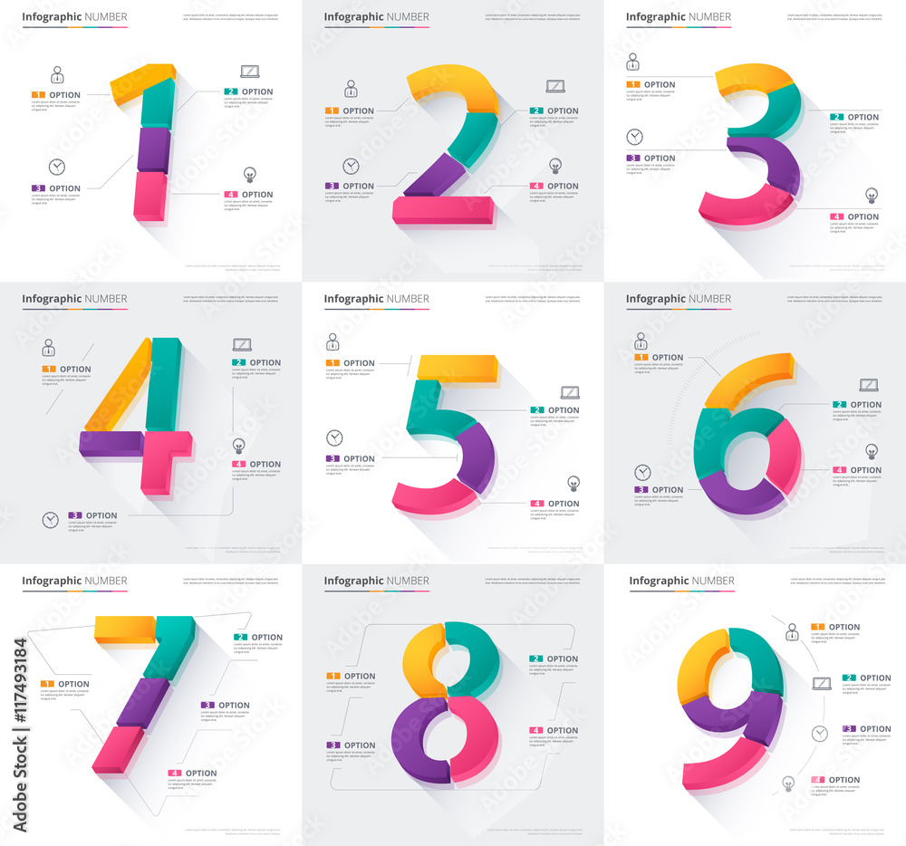 Number infographic character design. template vector stock. Stock ...