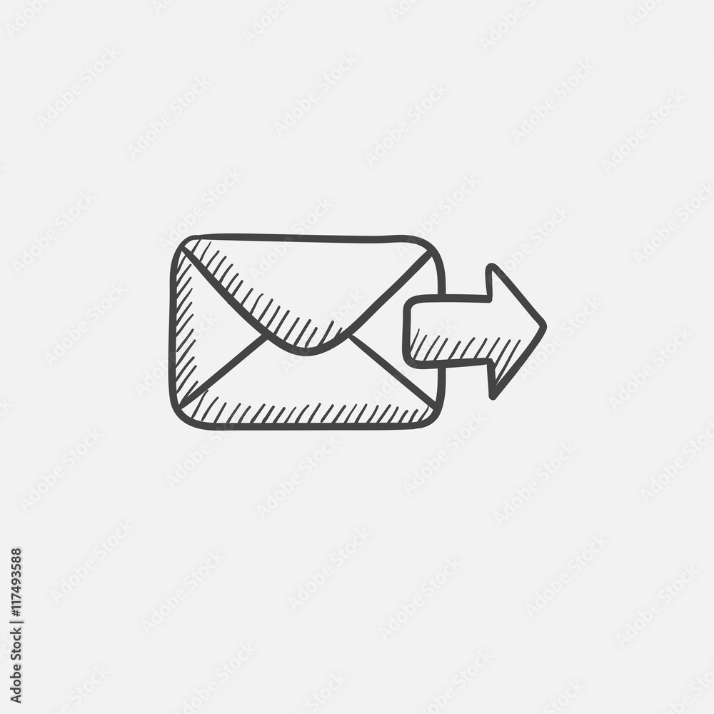 Sending email sketch icon. Stock Vector | Adobe Stock