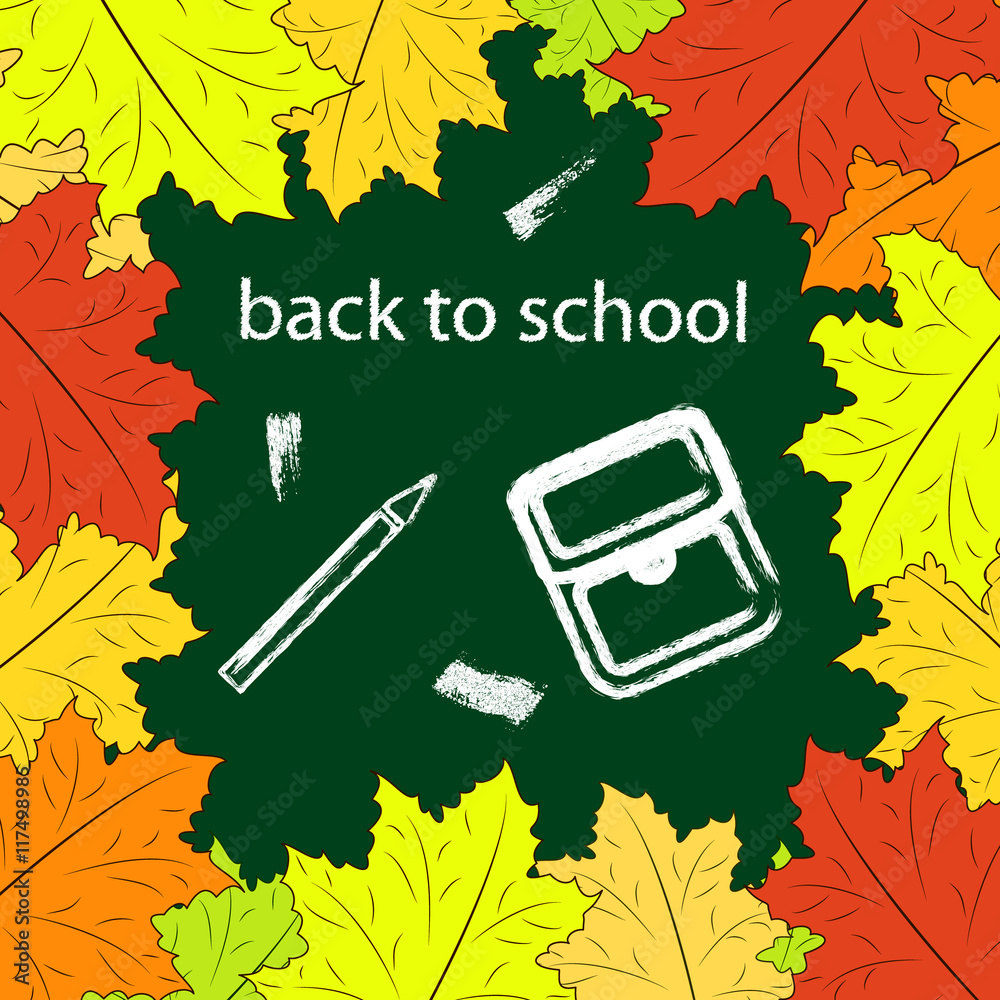 Back to school. Education background with letters, red and yellow ...