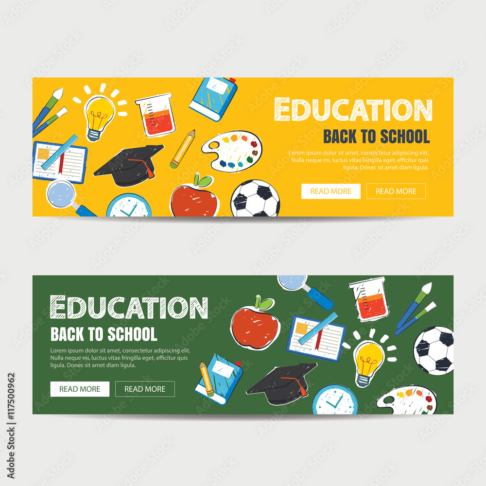 education banner and back to school background template Stock Vector ...