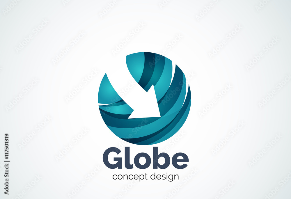 Globe with arrow logo template Stock Vector | Adobe Stock