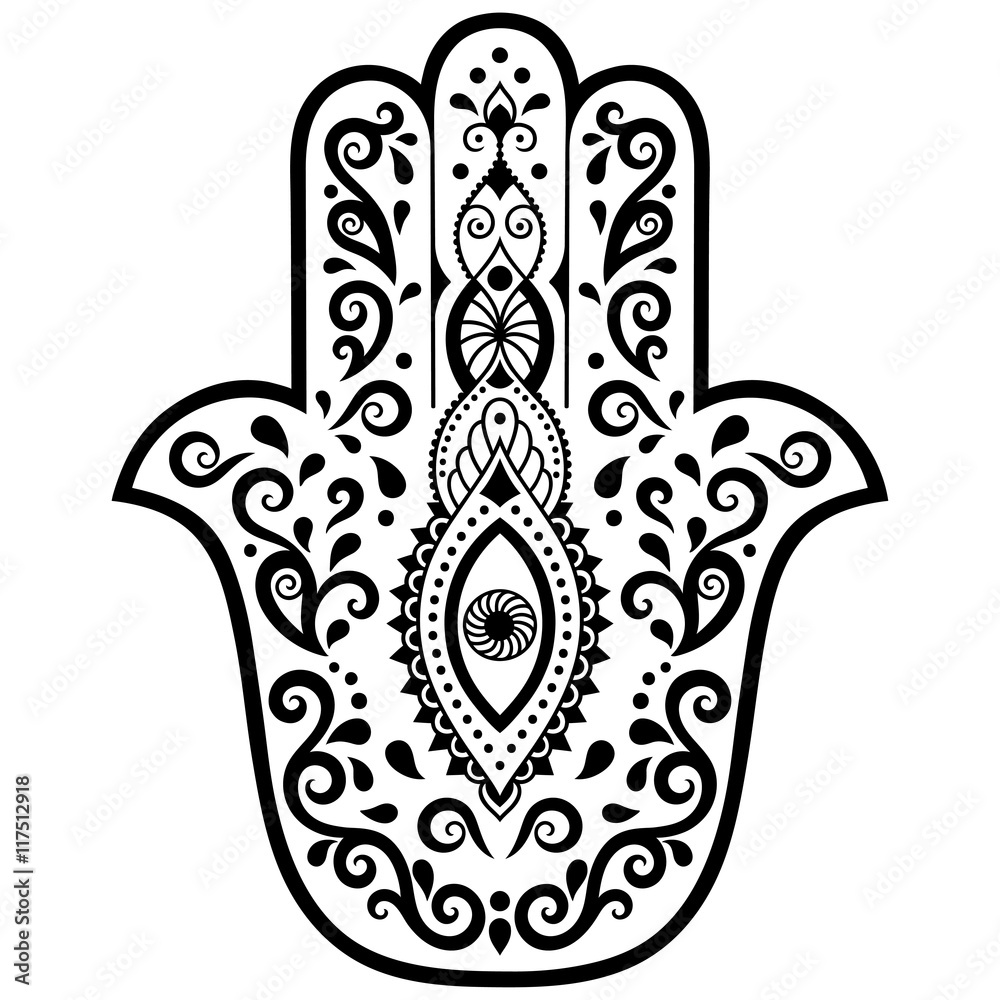 Vector hamsa hand drawn symbol Stock Vector | Adobe Stock