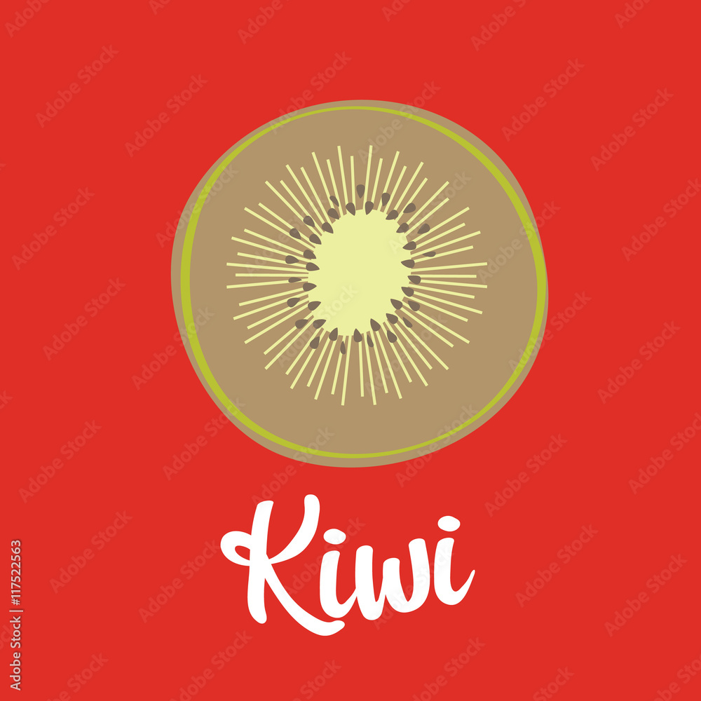 Kiwi design with red background Stock Vector | Adobe Stock