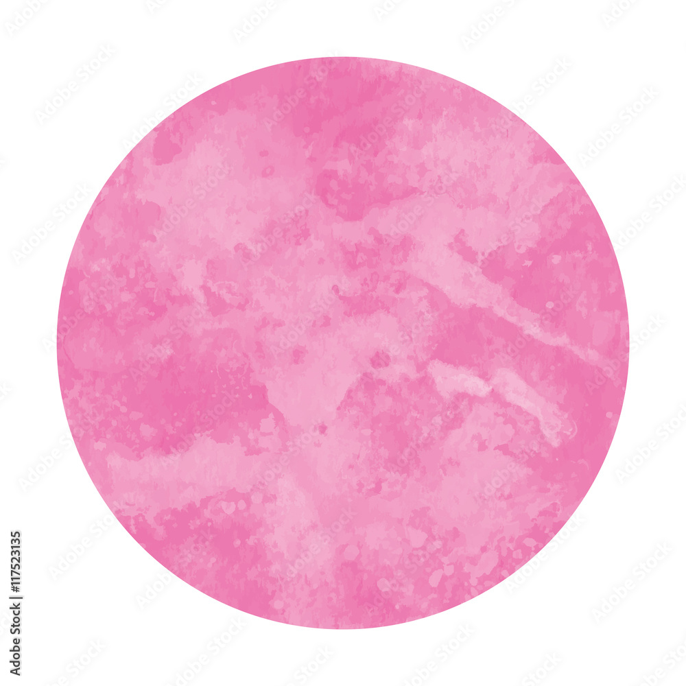 Pink watercolor circle on white background Stock Illustration | Adobe Stock
