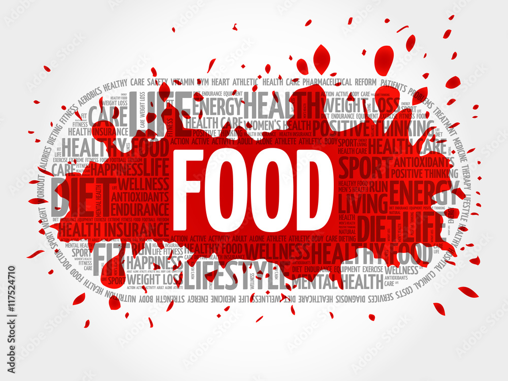 FOOD word cloud collage, health concept background Stock Vector | Adobe ...