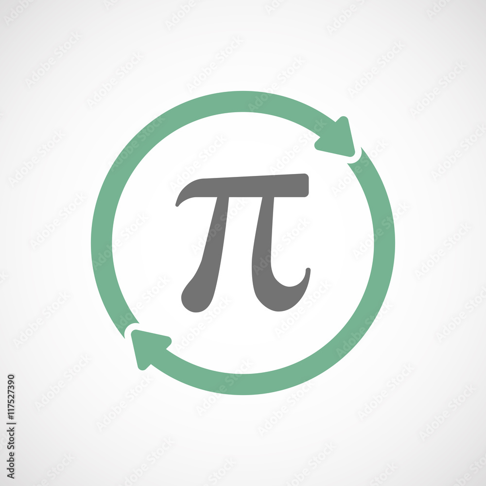 Isolated reuse icon with the number pi symbol Stock Vector | Adobe Stock