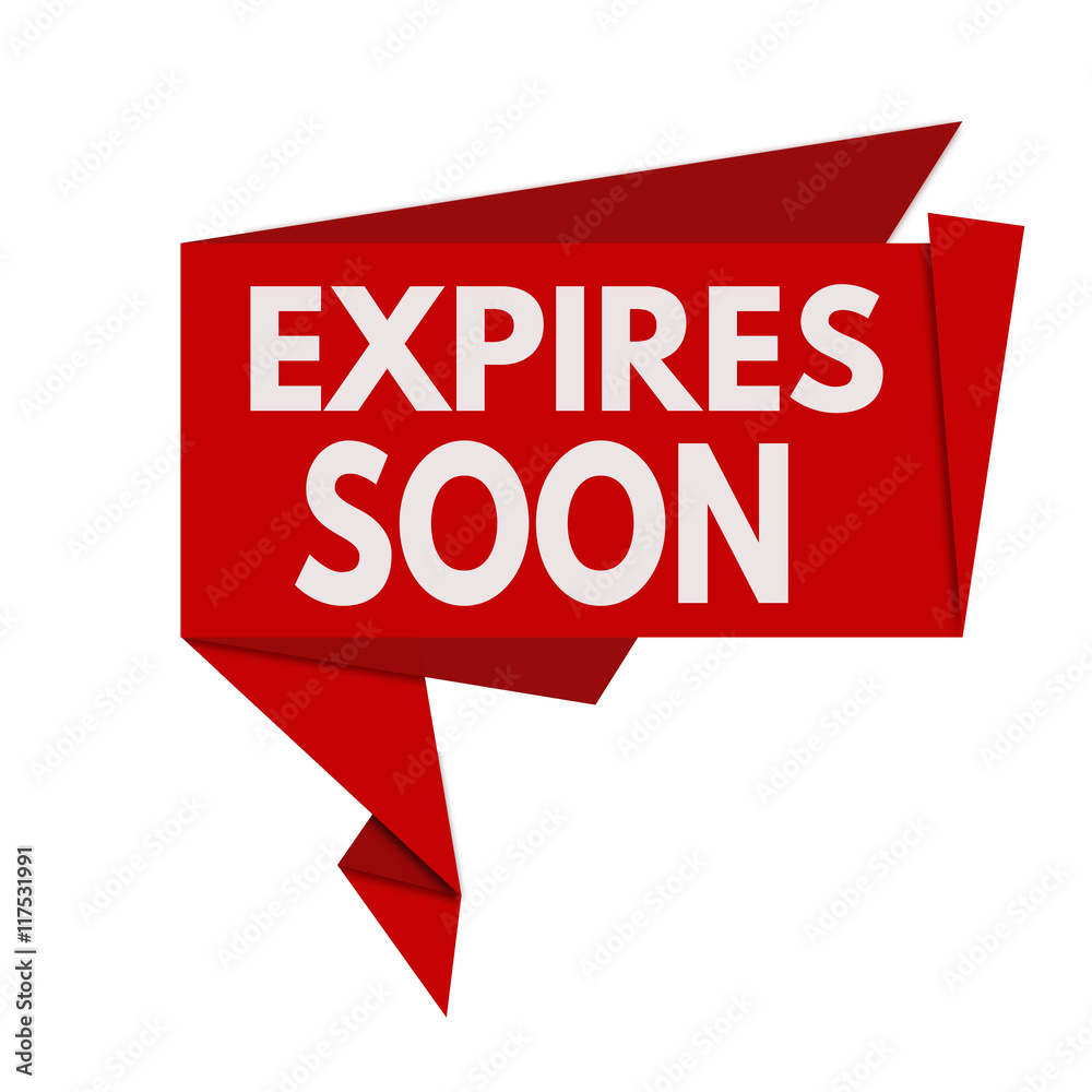 Expires soon red origami speech bubble Stock Vector | Adobe Stock