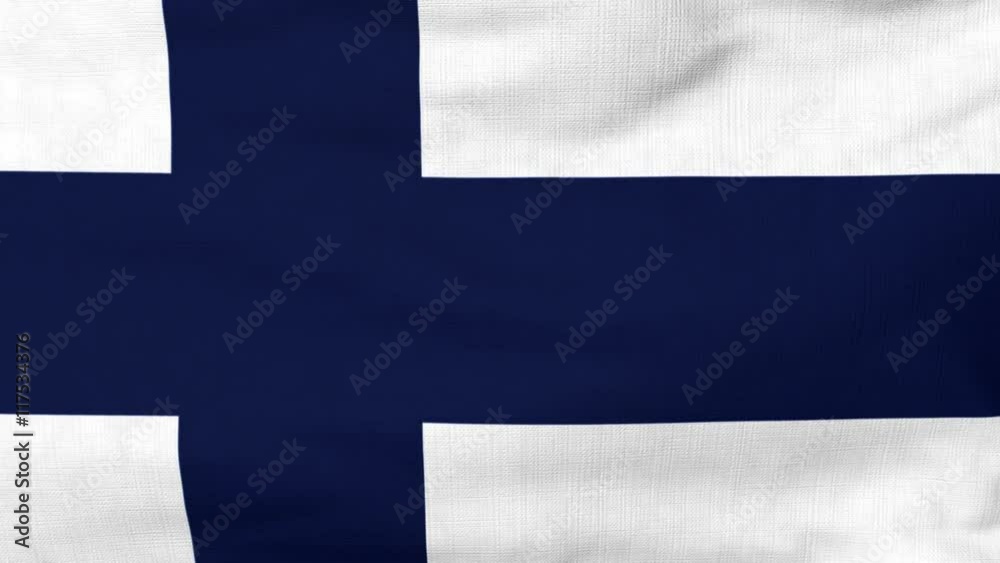National flag of Finland flying and waving on the wind. Sate symbol of ...