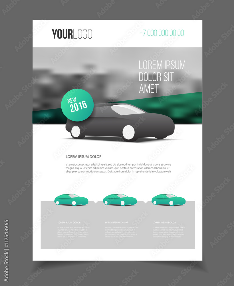 Car brochure. Auto Leaflet Brochure Flyer template A4 size desig Stock ...