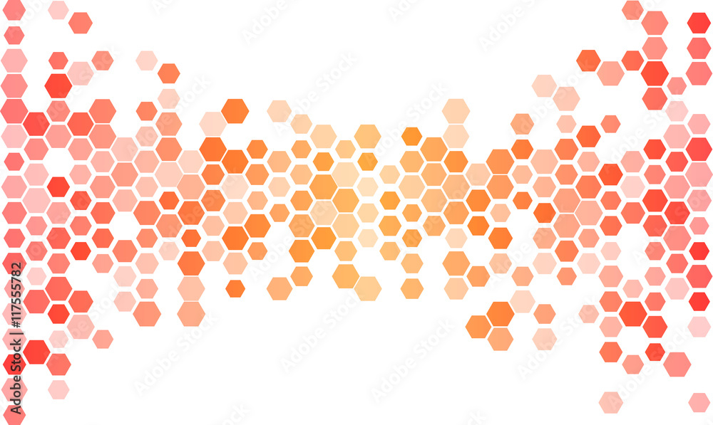 Abstract red Hexagon Background. Light Vector Pattern frame Stock ...