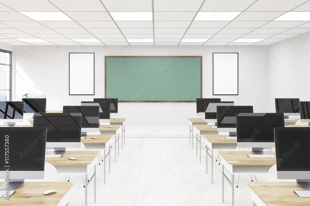 Computer lab at school Stock Illustration | Adobe Stock