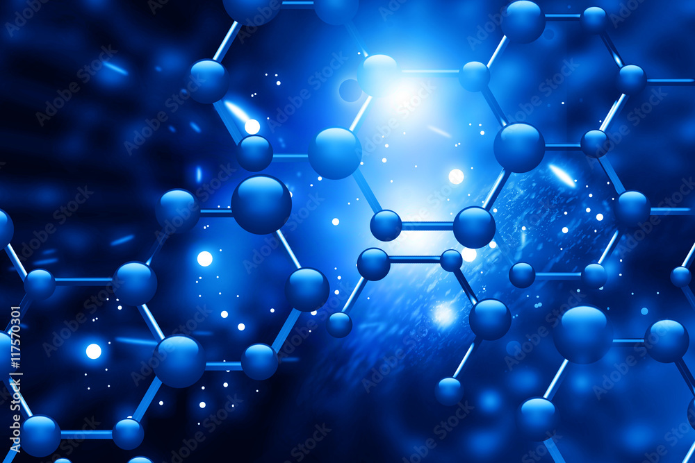 Abstract Molecules. Science and technology background. 3d illustration ...