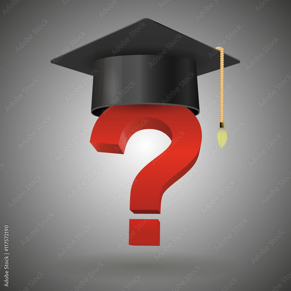 Vector illustration of a thinking graduate Vector illustration. Stock ...