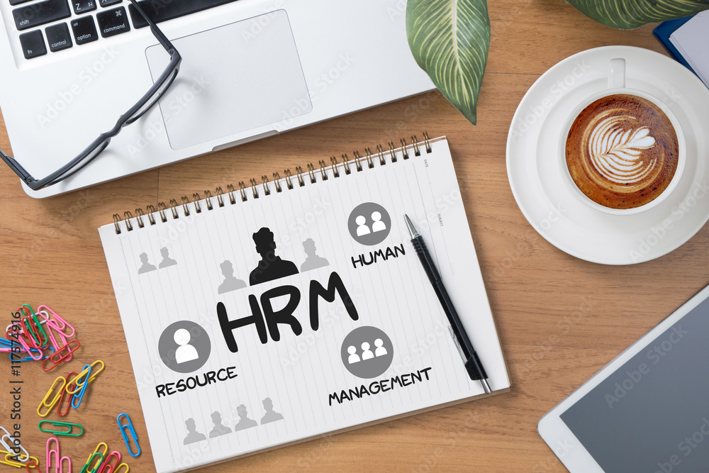 HRM Human Resource Management Strategy Planning Working HRM man Stock ...