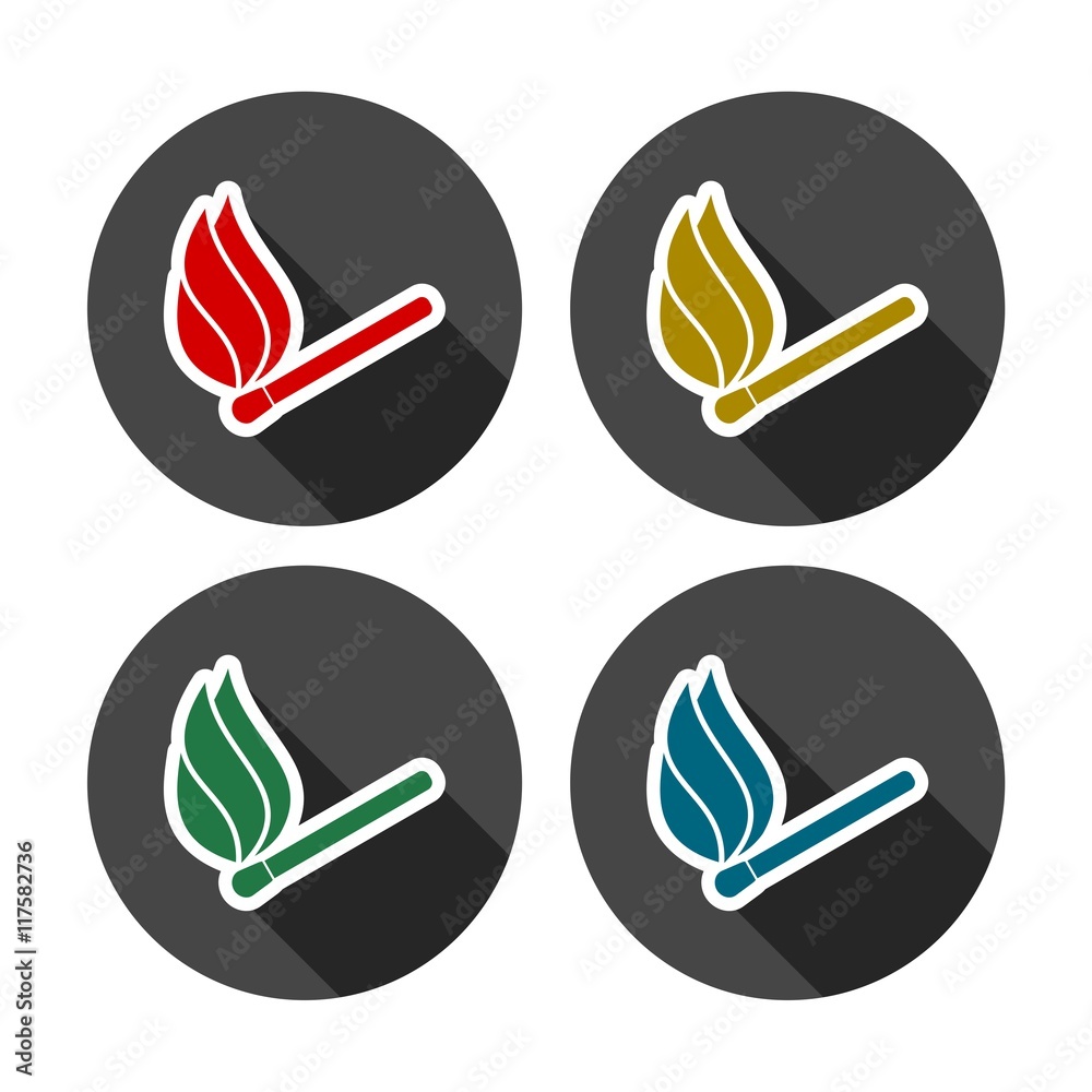 Match sign illustration. Colorful autumn set of icons Stock ベクター ...