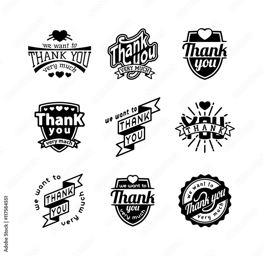 Thank you badge Stock Vector | Adobe Stock