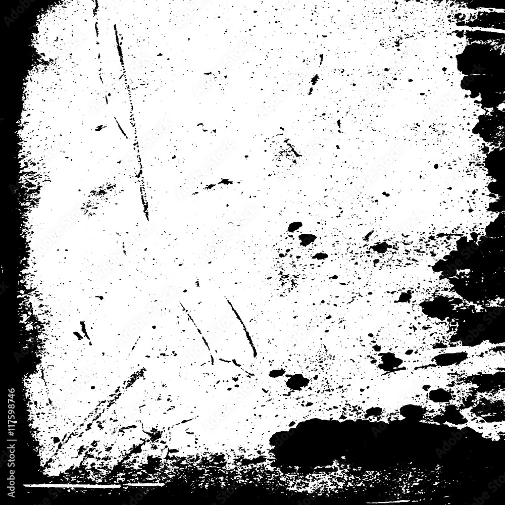 Grunge black and white distress border. Frame scratch texture. Sketch ...