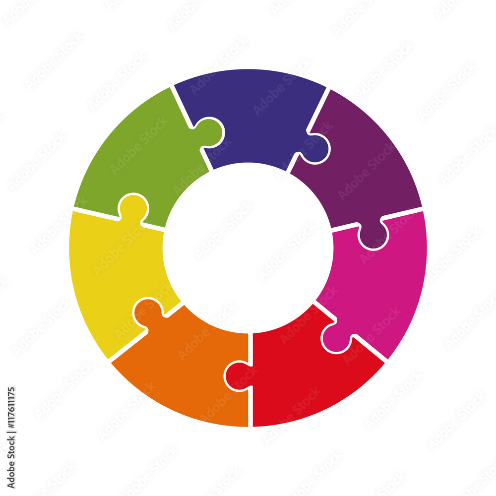 puzzle circle jigsaw game figure icon. Isolated and flat illustration ...