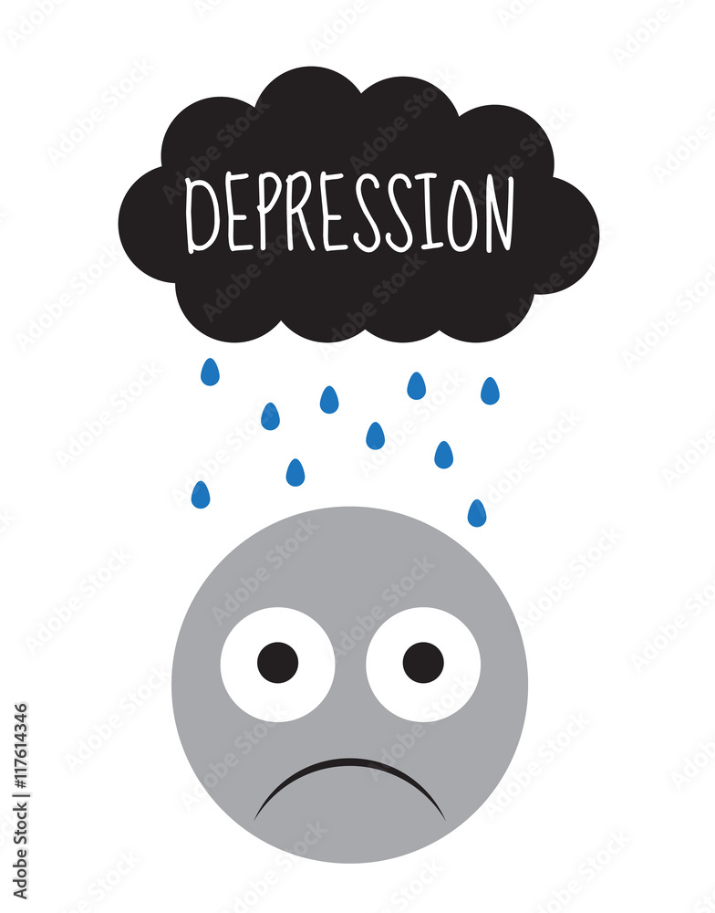 Smiley vector, depression, sadness, emotions. Vector illustration Stock ...