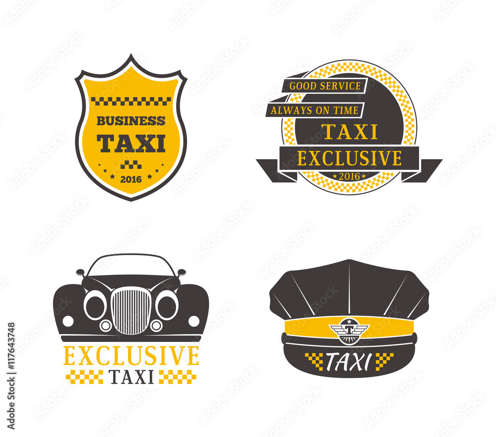 Vintage and modern taxi logos taxi label, taxi badge and design ...