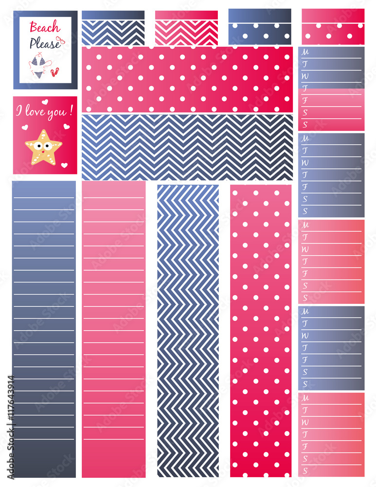 Bottom large washi tape,printable washi for planner,agenda,bullet ...