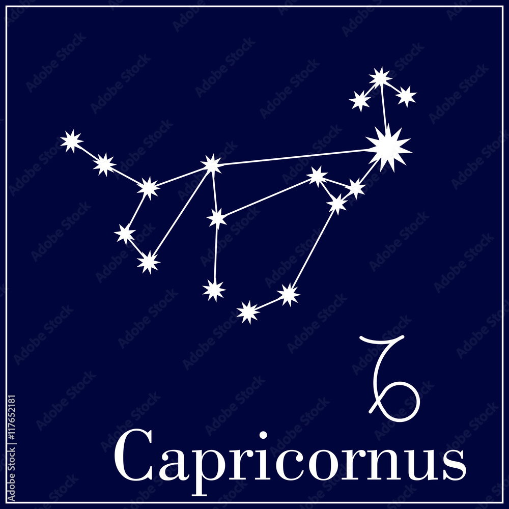 Zodiac constellation . Capricornus icon. Astrology sing. Astronomy ...