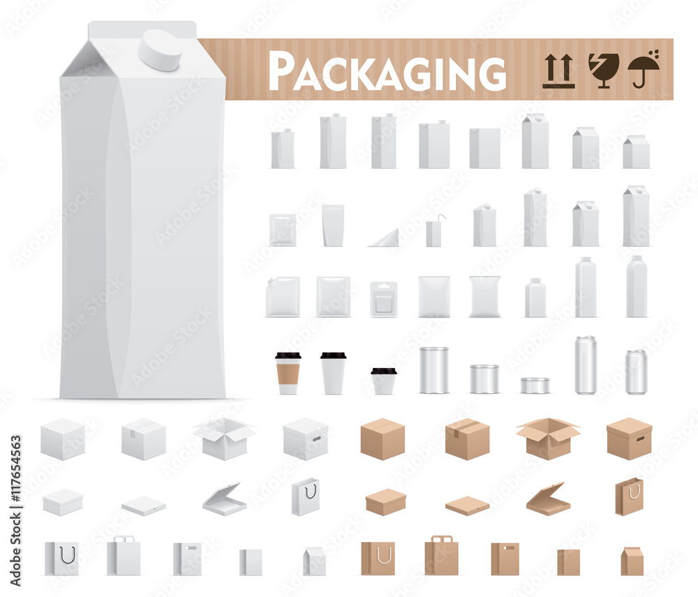 Vector retail packages set Stock Vector | Adobe Stock