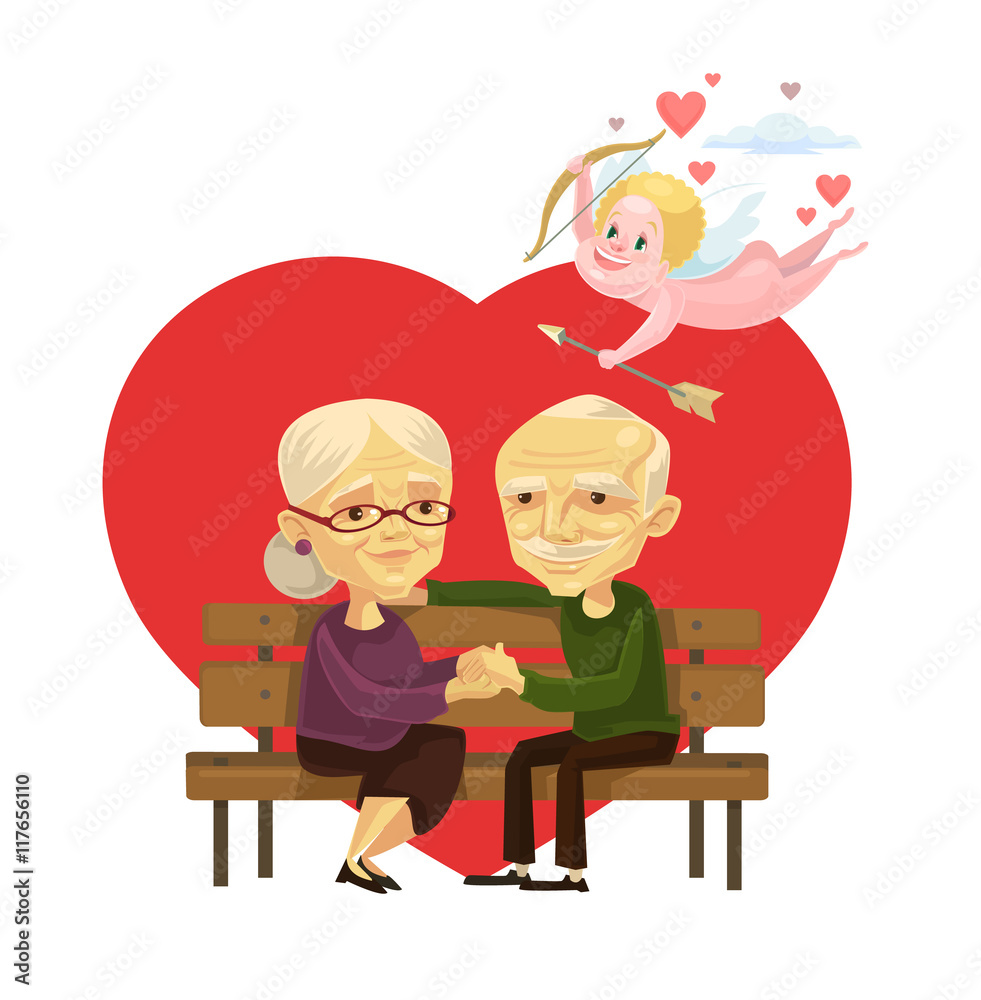 Old people couple characters. Vector flat cartoon illustration Stock ...