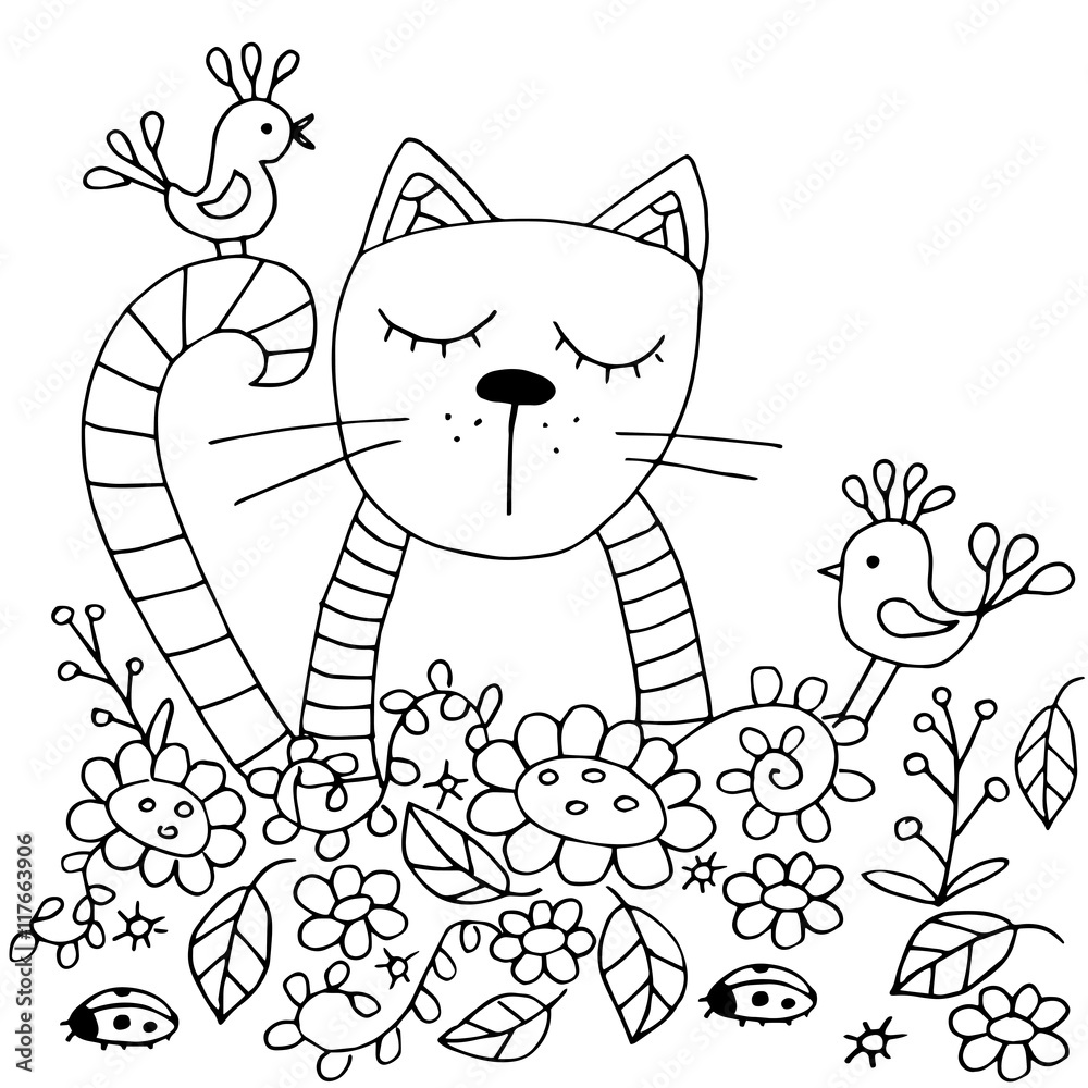 Hiqh quality original coloring pages for adults and kids. The ca Stock ...