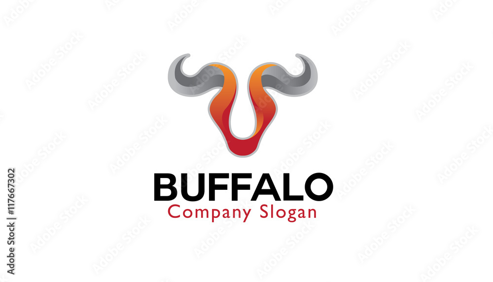 Buffalo Logo Design Illustration Stock Vector | Adobe Stock