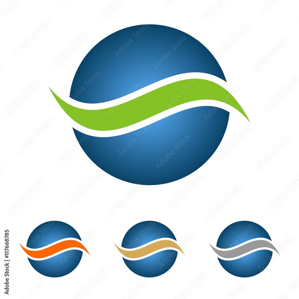 Abstract Blue Earth Swoosh Logo v.2 Stock Vector | Adobe Stock