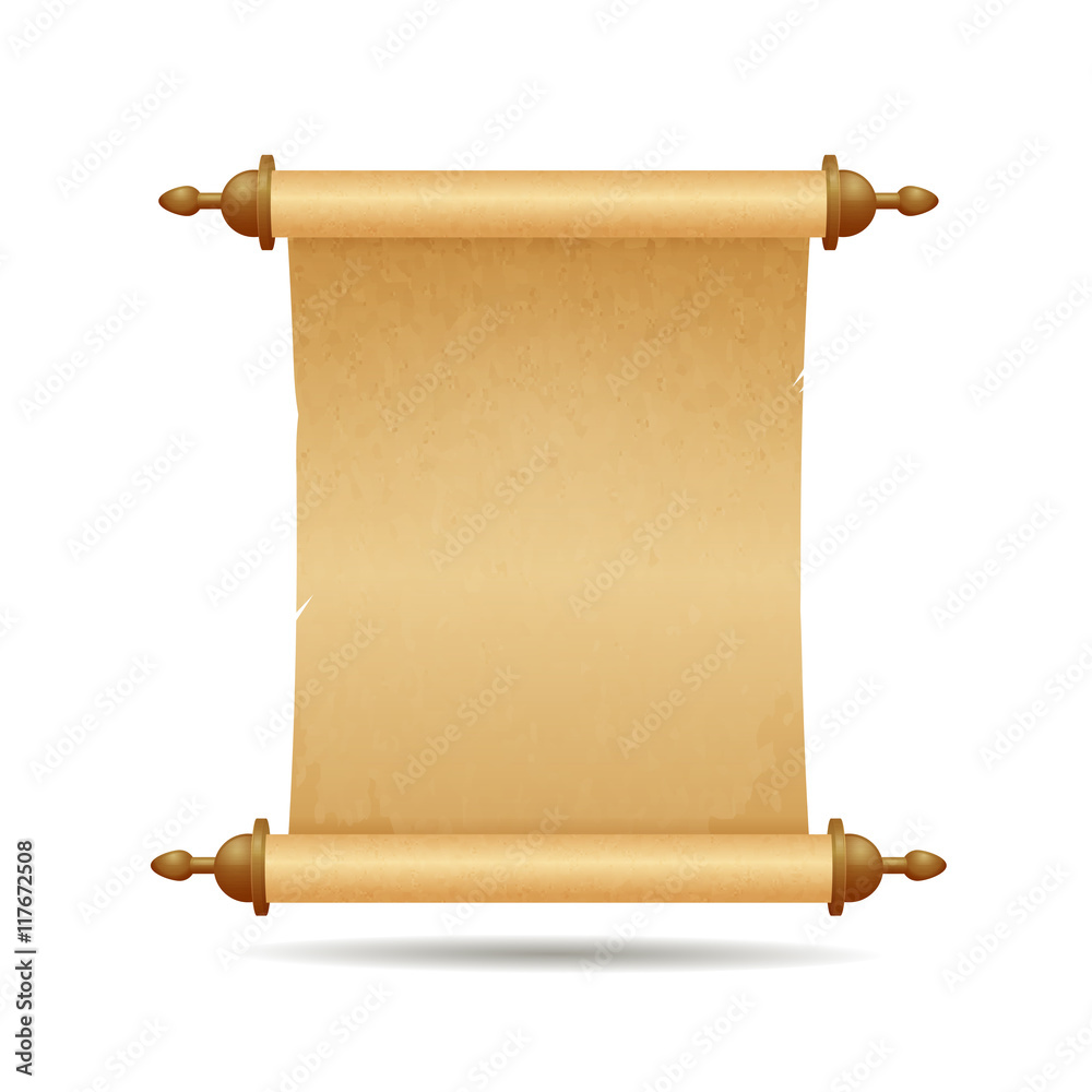 Parchment scroll vector illustration isolated on white Stock Vector ...